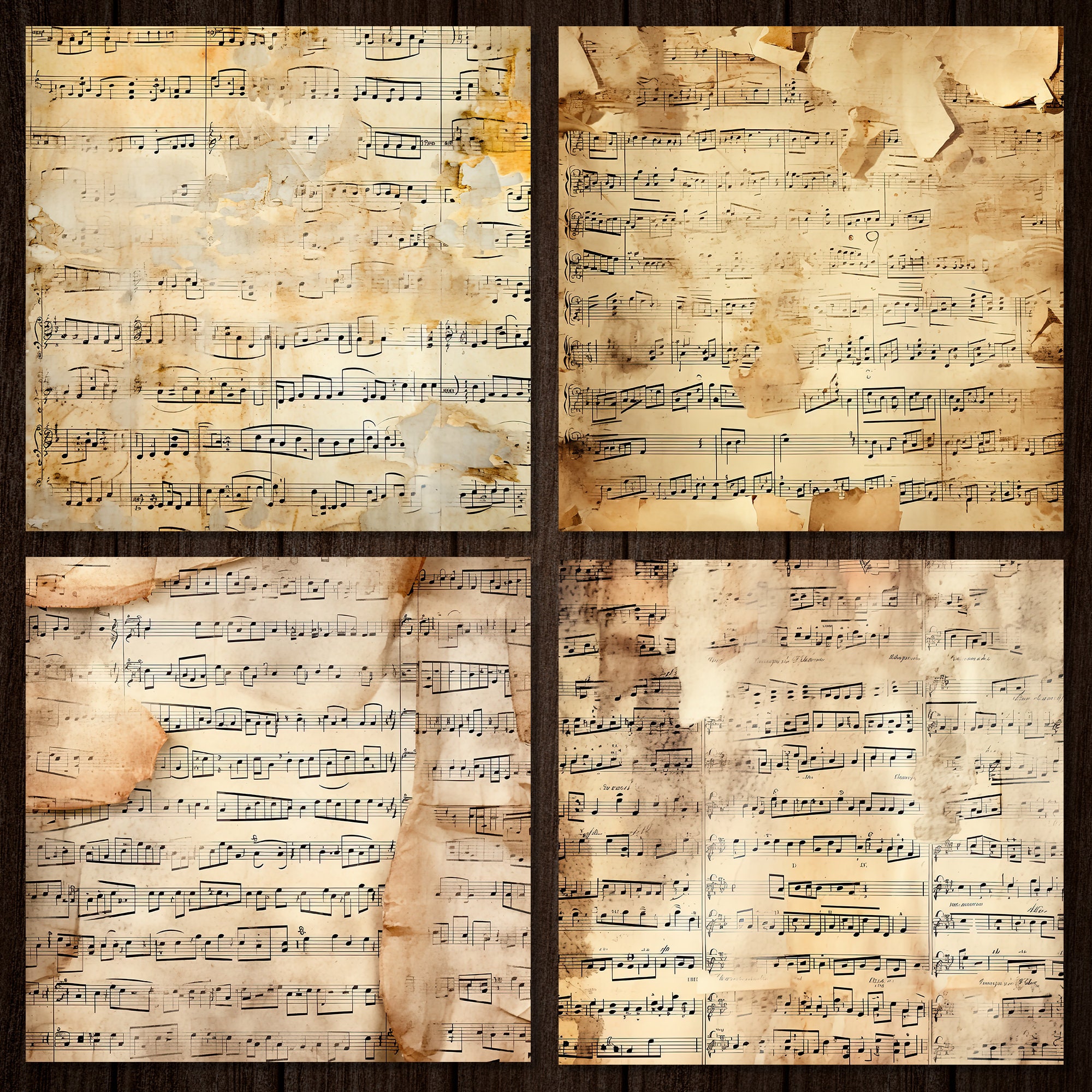 Old Sheet Music Printable Paper, Sheet Music Textures Printable ...