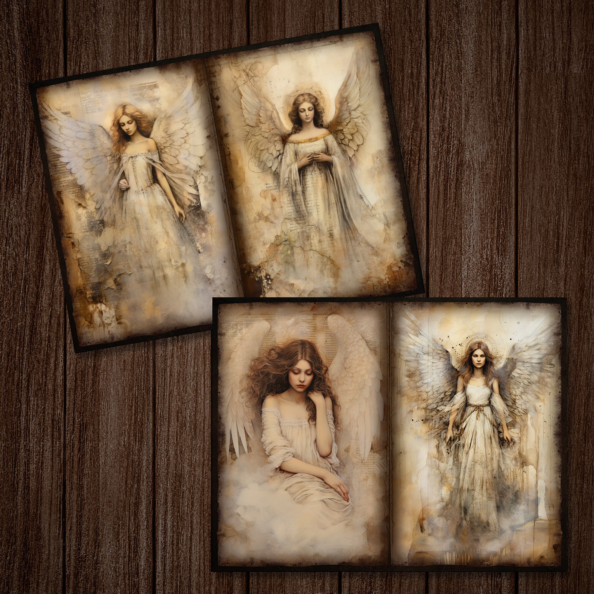 Beauty Angel Junk Journal Pages, Heavenly Angel, Angels Printable ...