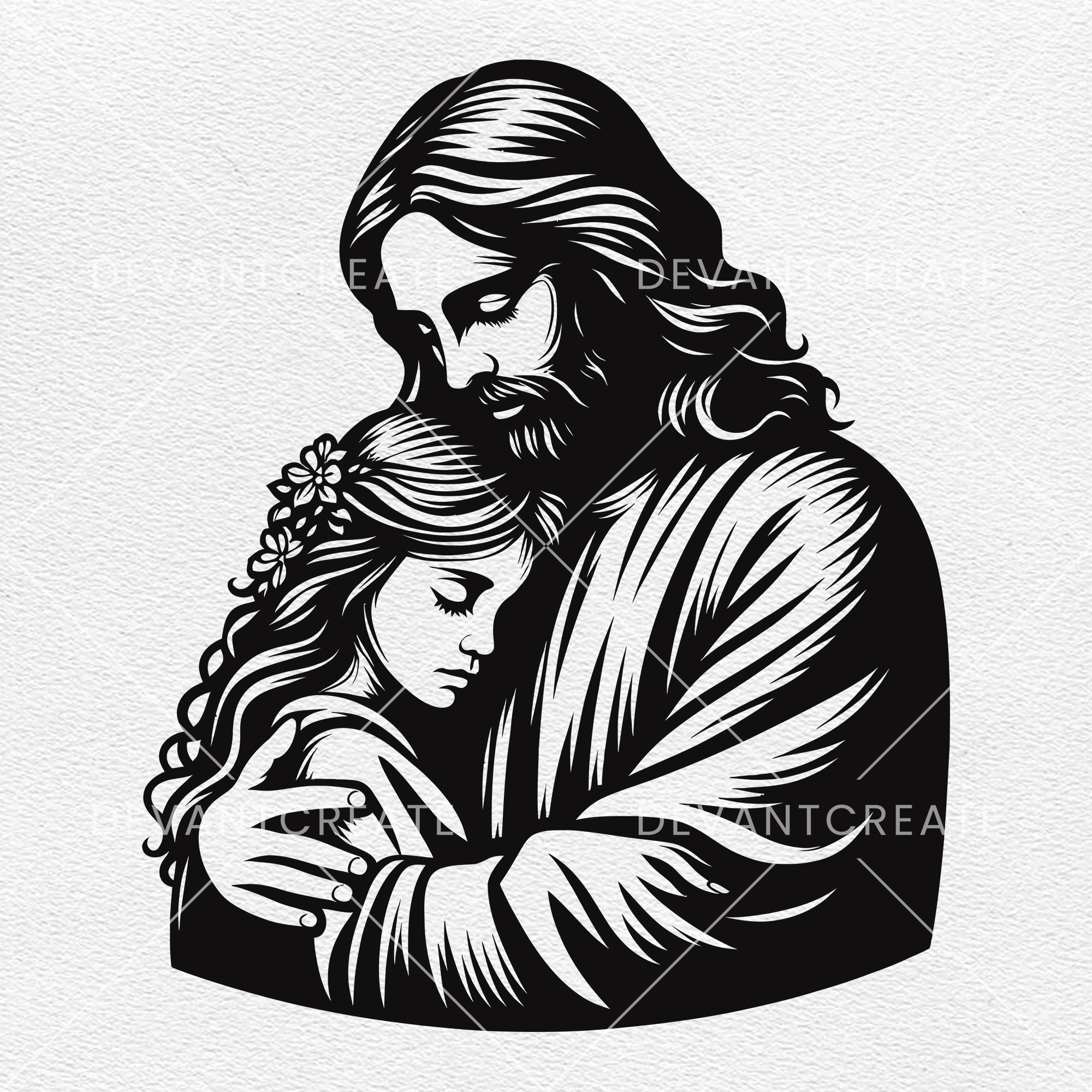 Jesus Hug SVG Bundle – Christian Clipart, Religious Silhouette Vector ...