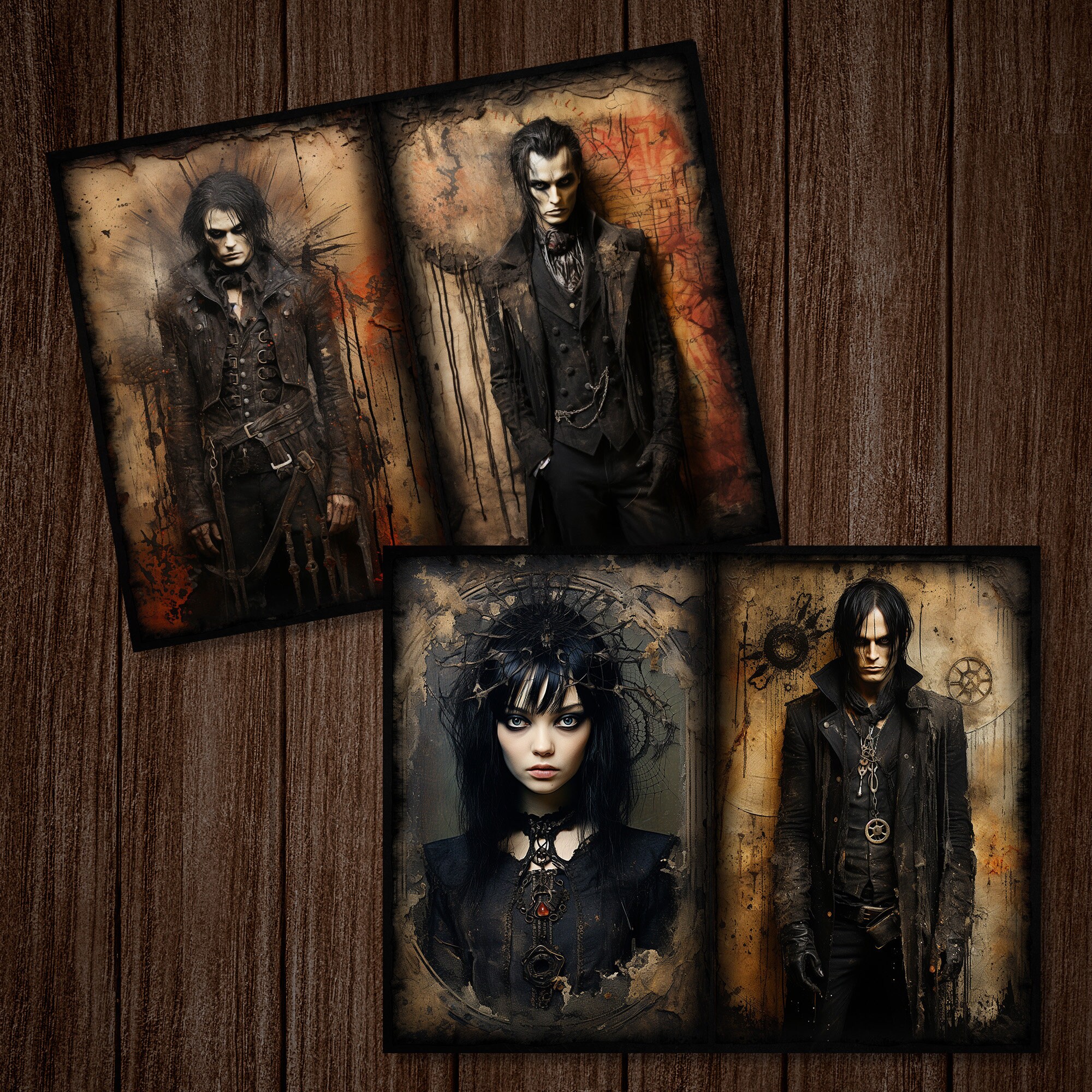 Gothic Vampire Junk Journal Page, Vampires, Dark Creepy Gothic Digital ...