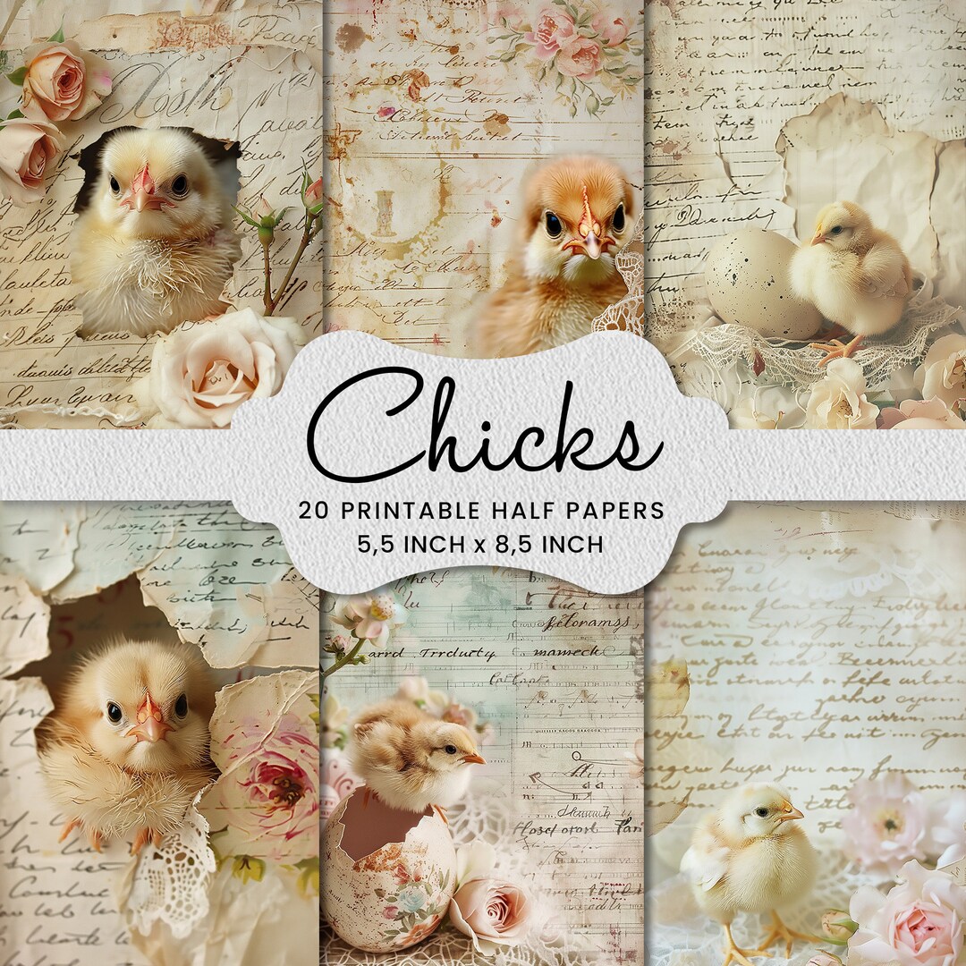 Chiks Chiken Junk Journal Half Paper Mixed Media Paper Collage ...