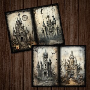 Dark Gothic Castle Junk Journal Pages: Scrapbook Paper (digital ...