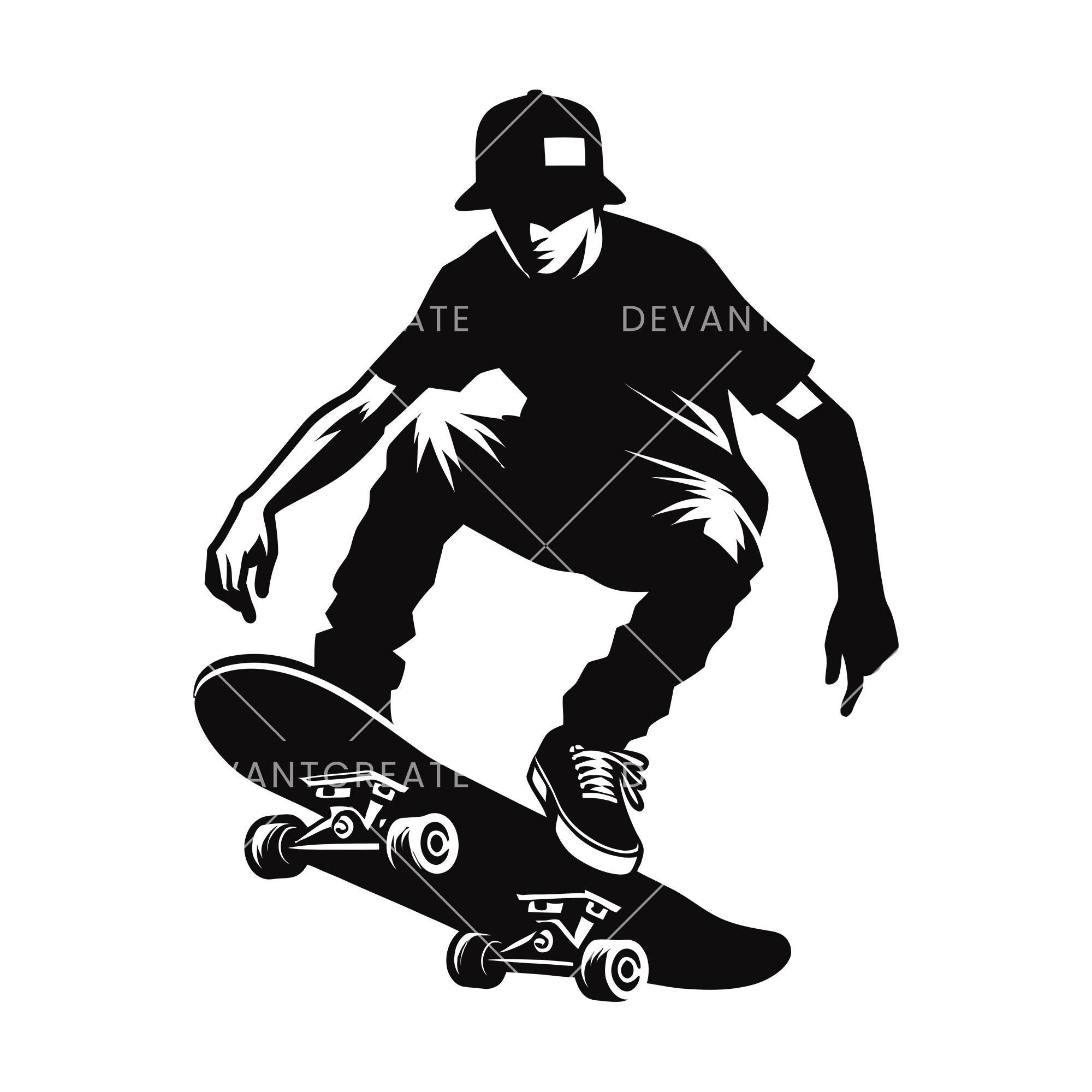 Skaterboarder SVG, Skater Svg, Skateboarding Silhouette SVG PNG Clipart ...