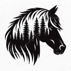 Horse Forest SVG, Horse Head Svg, Horse Tree Svg, Horse Forest ...