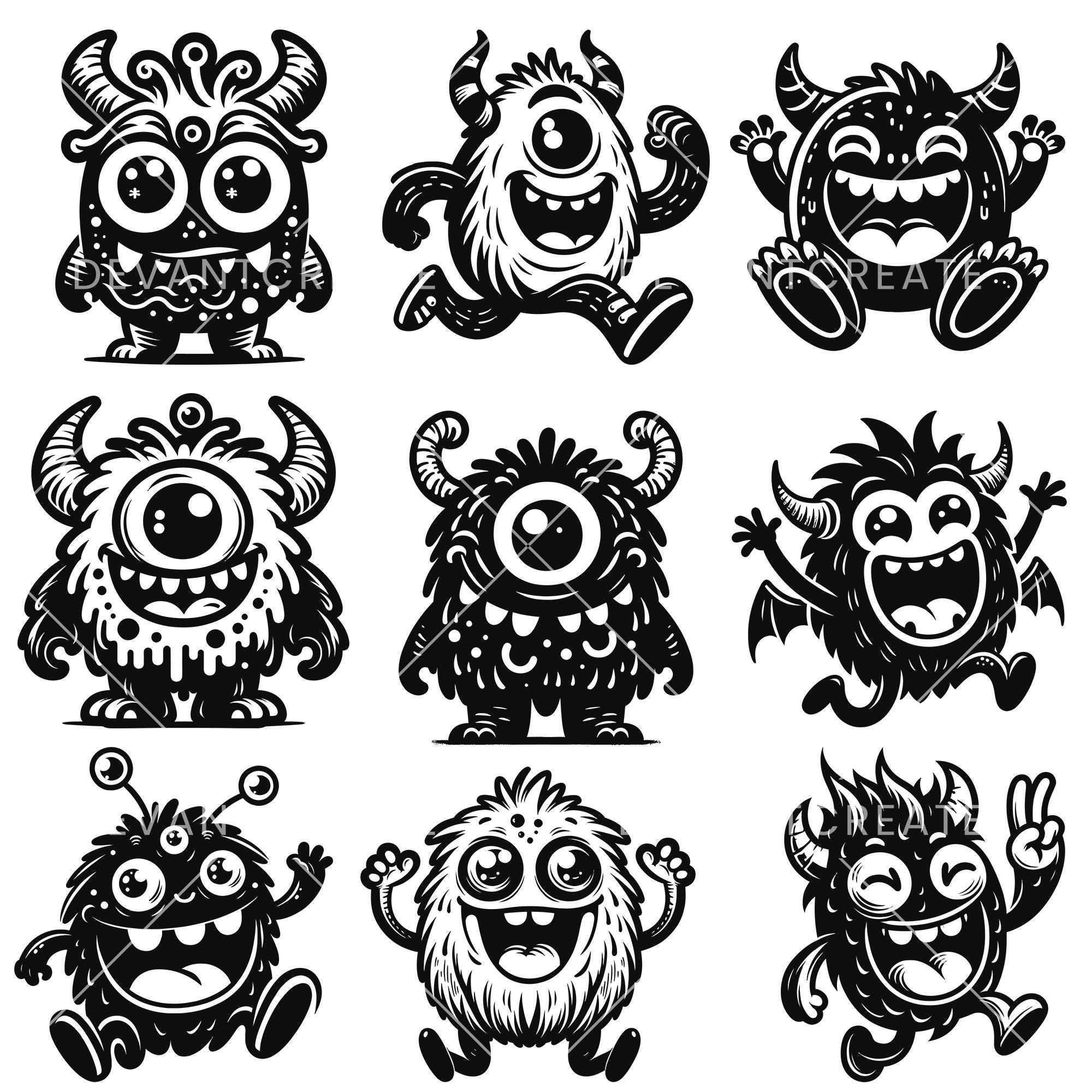 Cute Funny Monster SVG, Little Monster Svg, Cute Monster Face ...