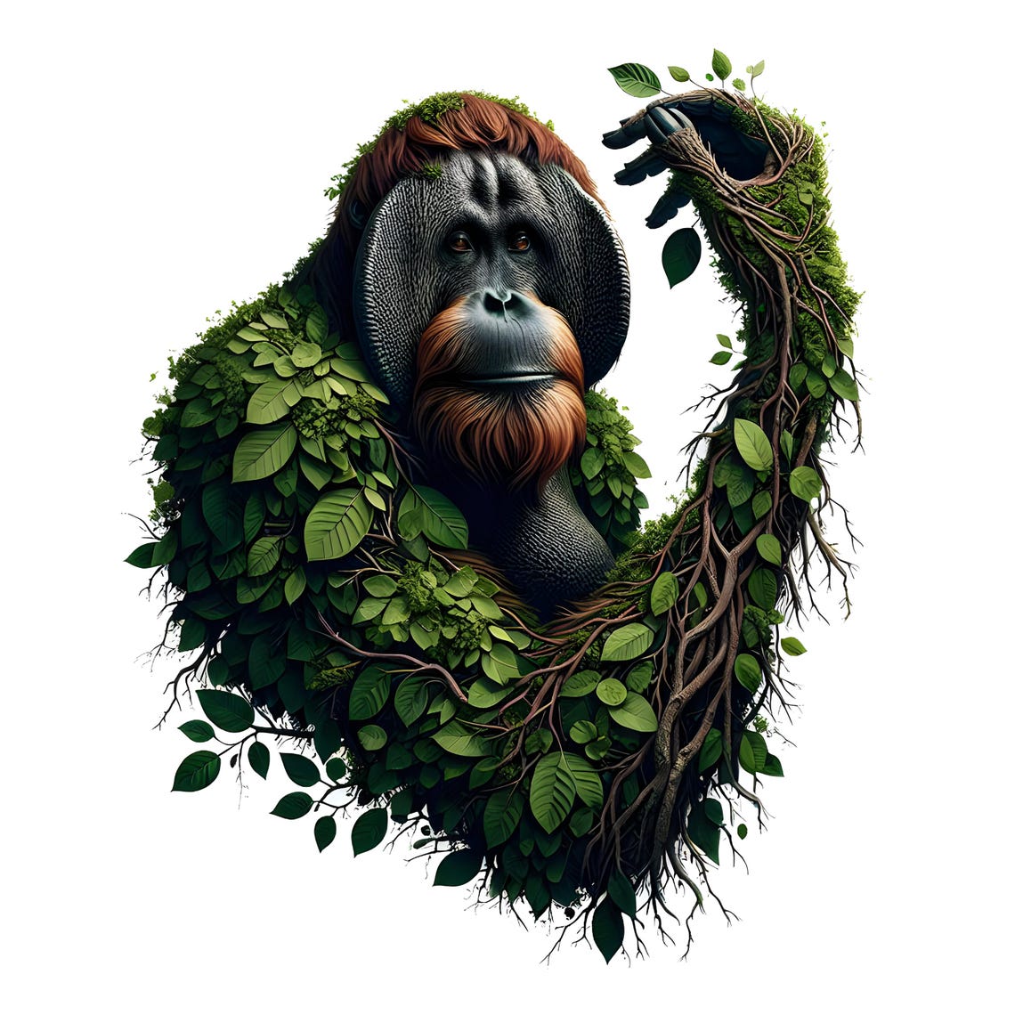 Orangutan Clipart, Orangutan Roots Twigs, Orangutan Nature, Leaf Branch ...