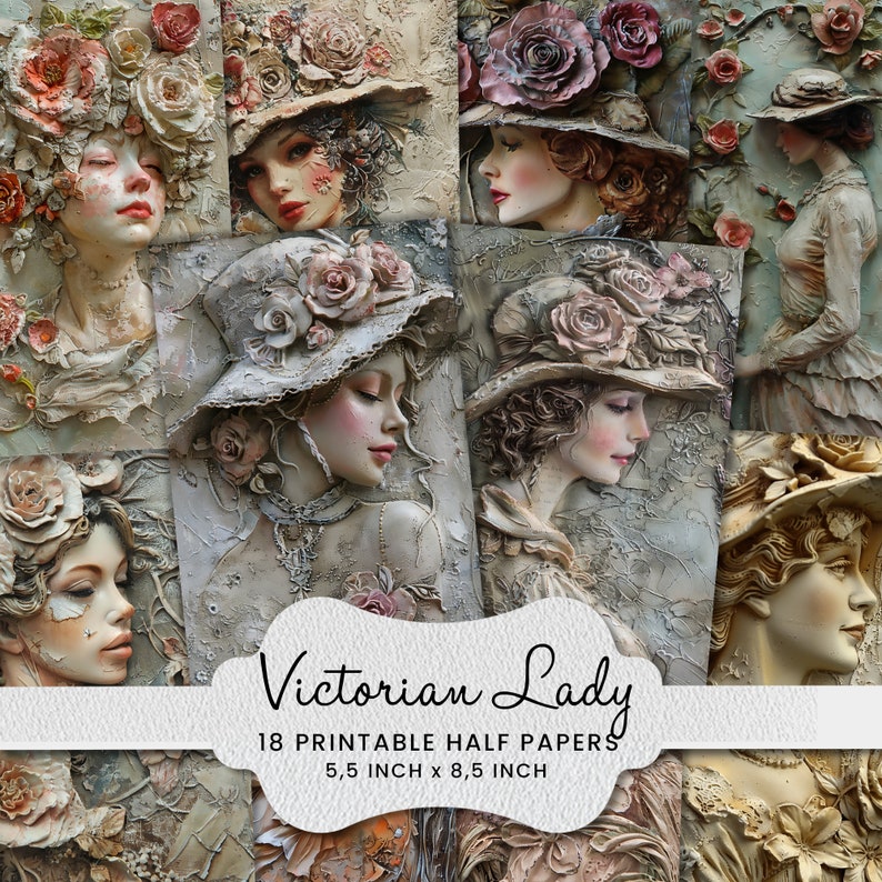 Victorian Woman Paper Collage: Junk Journal Printable (digital Download ...