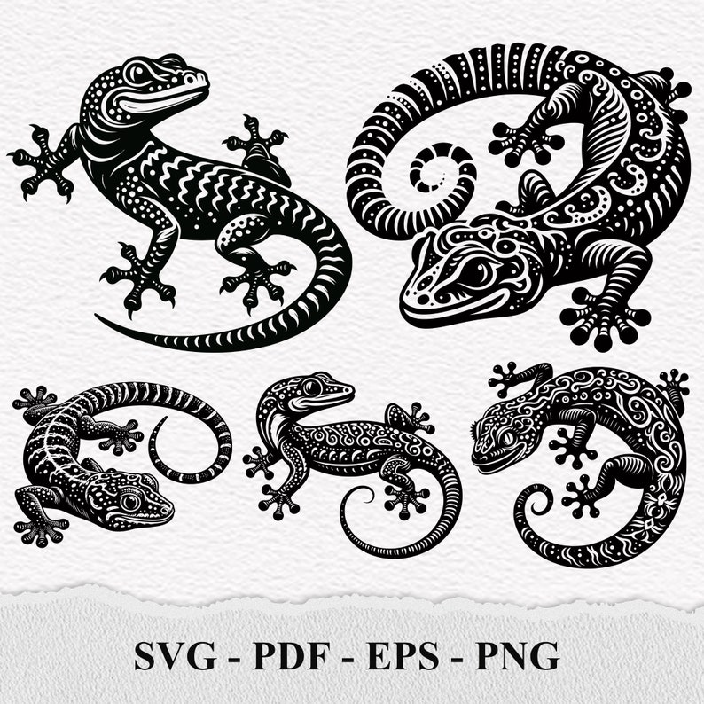 Gecko SVG, Lizard Gecko Svg, Gecko Bundle Svg, Gecko Silhouette SVG PNG ...