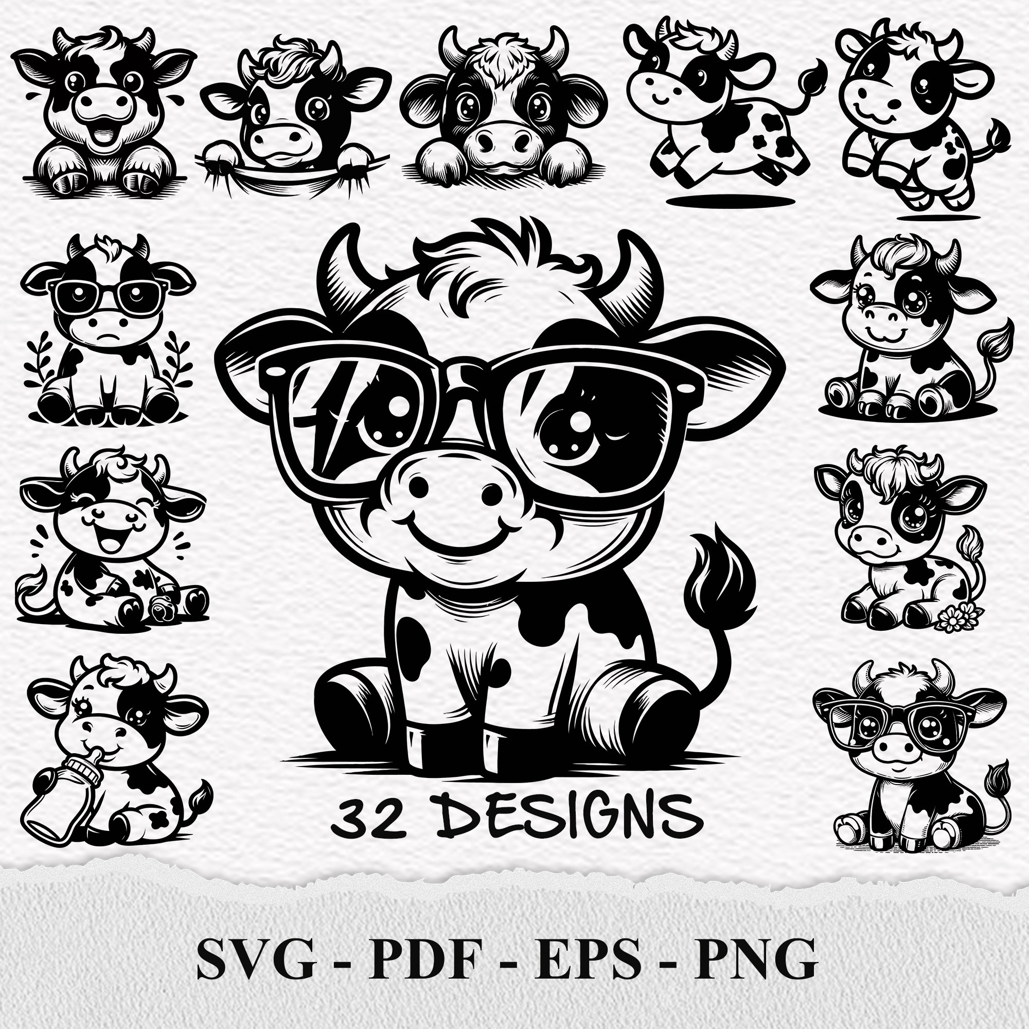 Cute Baby Cow SVG, Cute Cow Svg, Funny Cow, Cow Svg Bundle, Cow Face ...