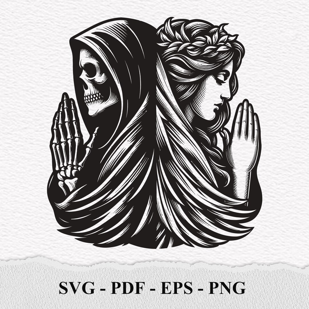 Angel and Evil Silhouette: Duality SVG Clipart (digital Files) - Etsy