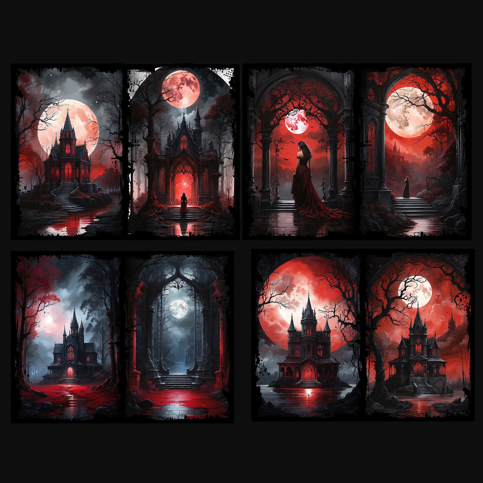 Gothic Junk Journal Pages, Gothic Digital Papers, Dark Gothic Printable ...