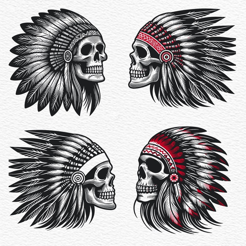 Native American Skull SVG, Native Head Skull Svg, Native Svg, Native ...