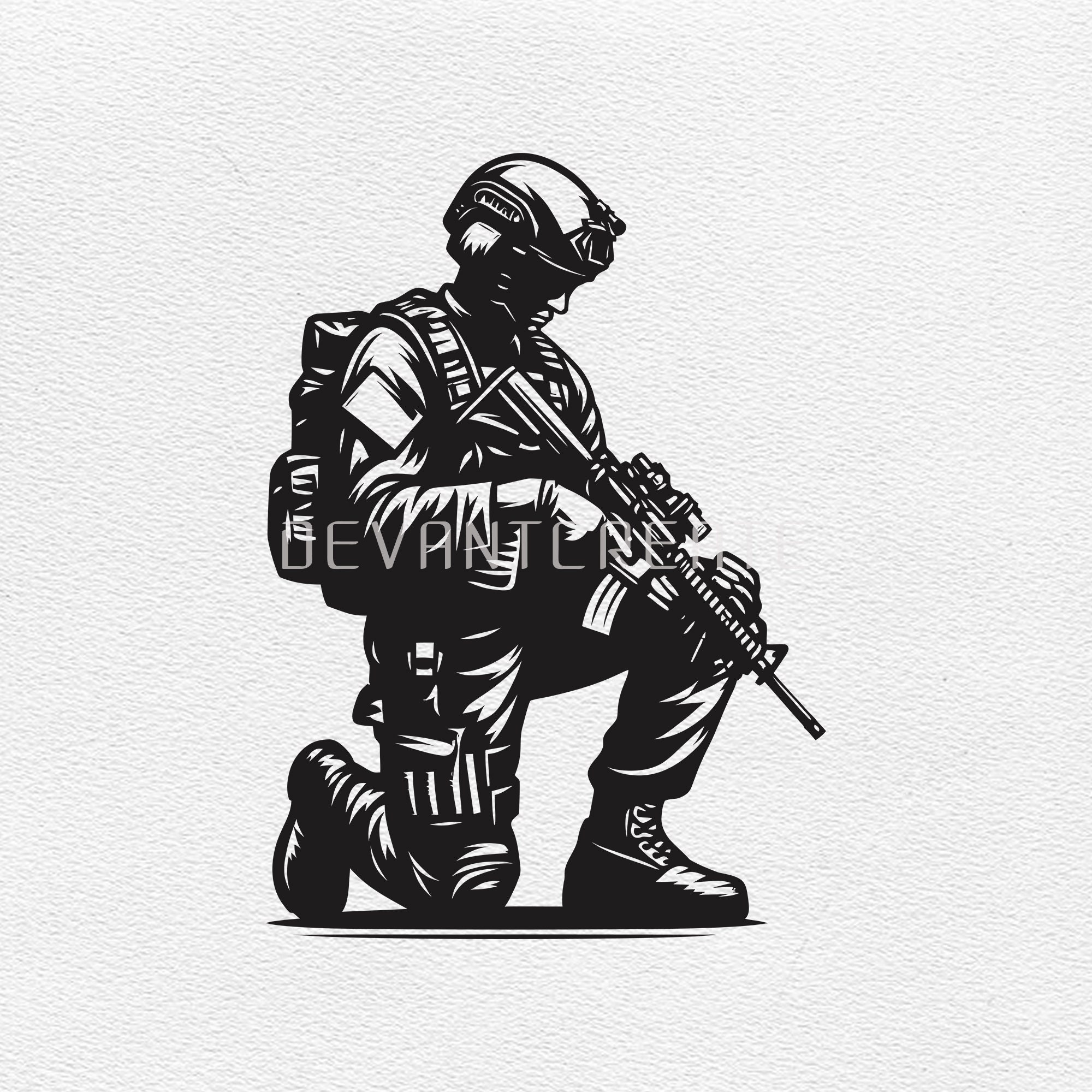 Kneeling Soldier SVG, Kneel Soldier SVG, Kneel Svg, Soldier Clipart Svg ...