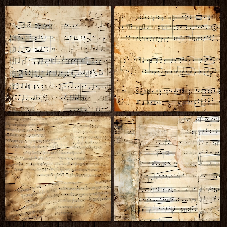 Old Sheet Music Printable Paper, Sheet Music Textures Printable ...