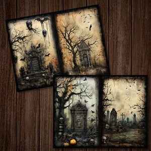 Gothic Graveyard Junk Journal Pages: Dark Cemetery Printable (digital ...