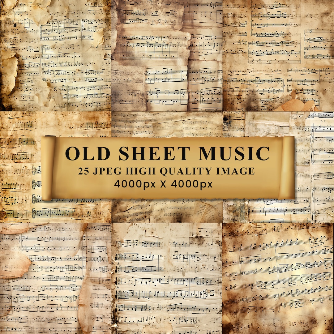 Old Sheet Music Printable Paper, Sheet Music Textures Printable ...
