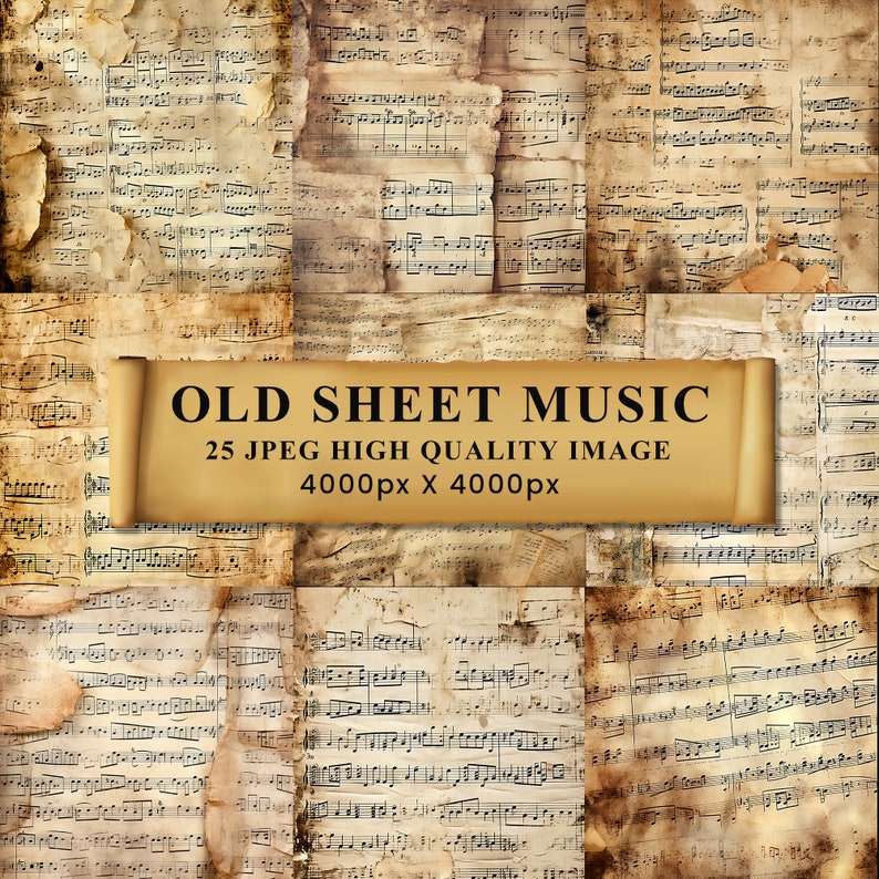 Old Sheet Music Printable Paper, Sheet Music Textures Printable ...