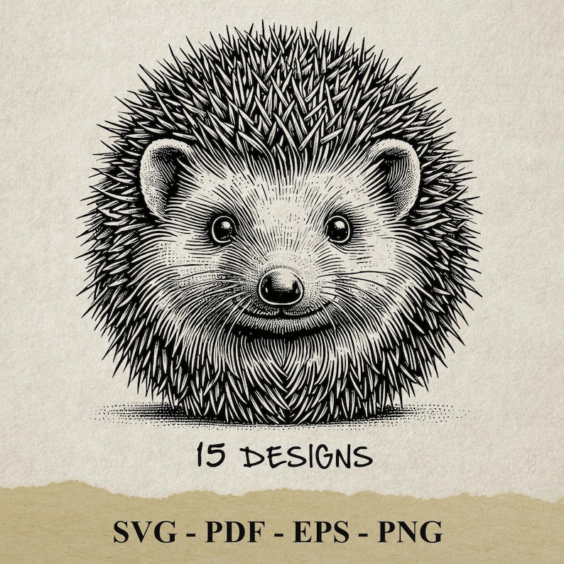 Vintage Hedgehog Vector Illustration, Hedgehog Svg, Hedgehog Vector Svg ...