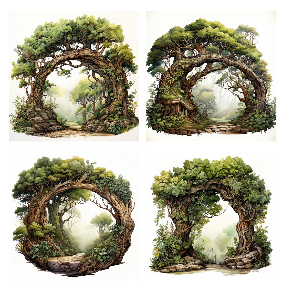 Forest Arches Watercolor, 24 Watercolor Arches Forest, Tree Arches ...