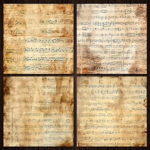 Old Sheet Music Printable Paper, Sheet Music Textures Printable ...