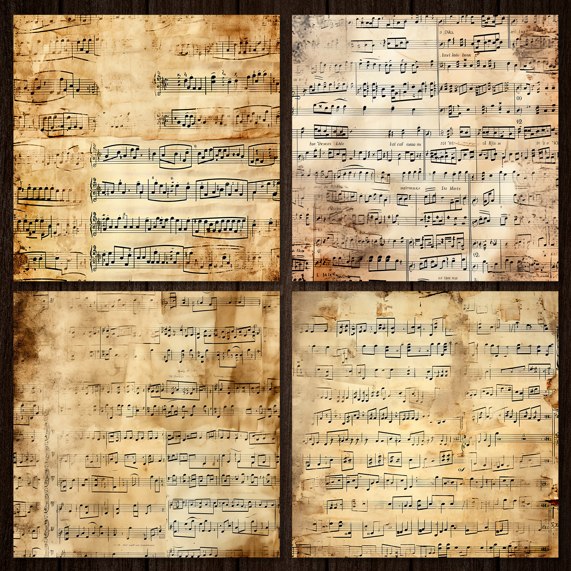 Old Sheet Music Printable Paper, Sheet Music Textures Printable ...