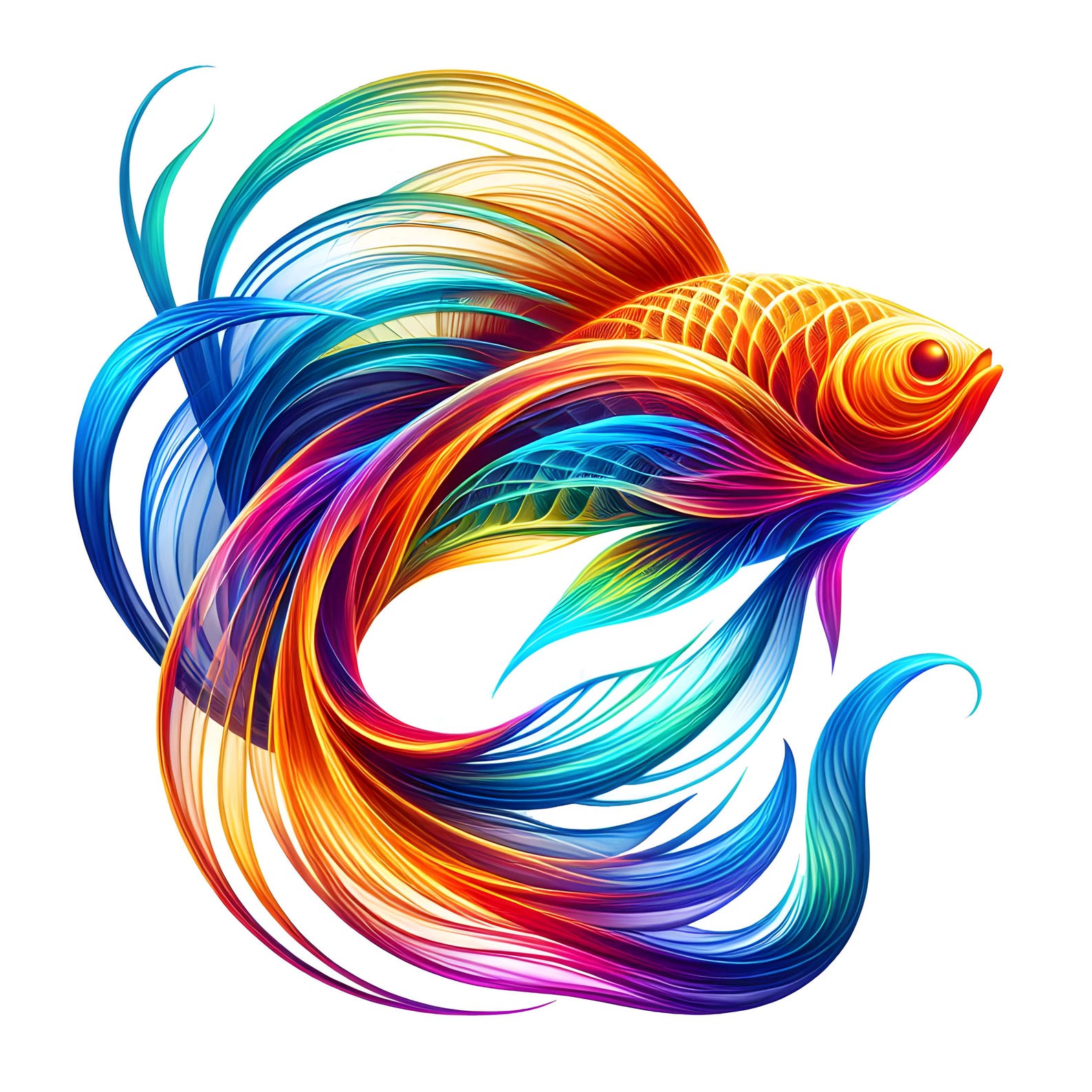 Beauty Fish Clipart, Majestic Fish, Vibrant Fish, Aquatic Life - Etsy