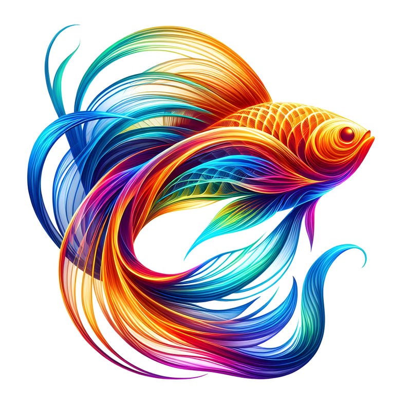 Beauty Fish Clipart, Majestic Fish, Vibrant Fish, Aquatic Life - Etsy