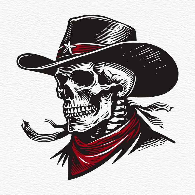 Western Cowboy Skull SVG, Skull Svg, Cowboy Skull, Western Skull SVG ...