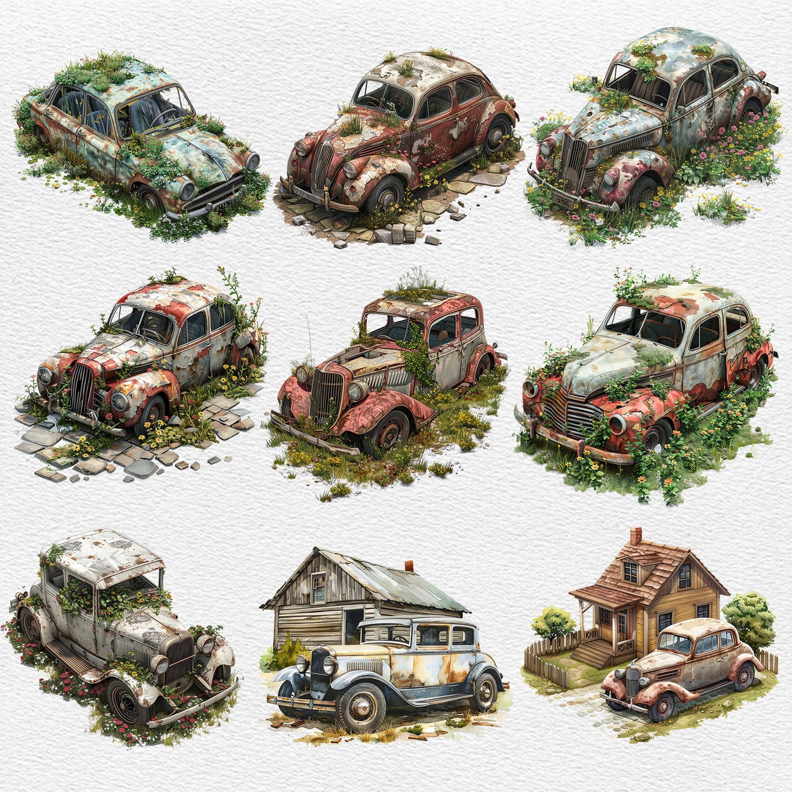 Old Classic Car, 65 Abandoned Car Clipart, Abandoned Old Classic Car ...