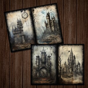 Dark Gothic Castle Junk Journal Pages: Scrapbook Paper (digital ...