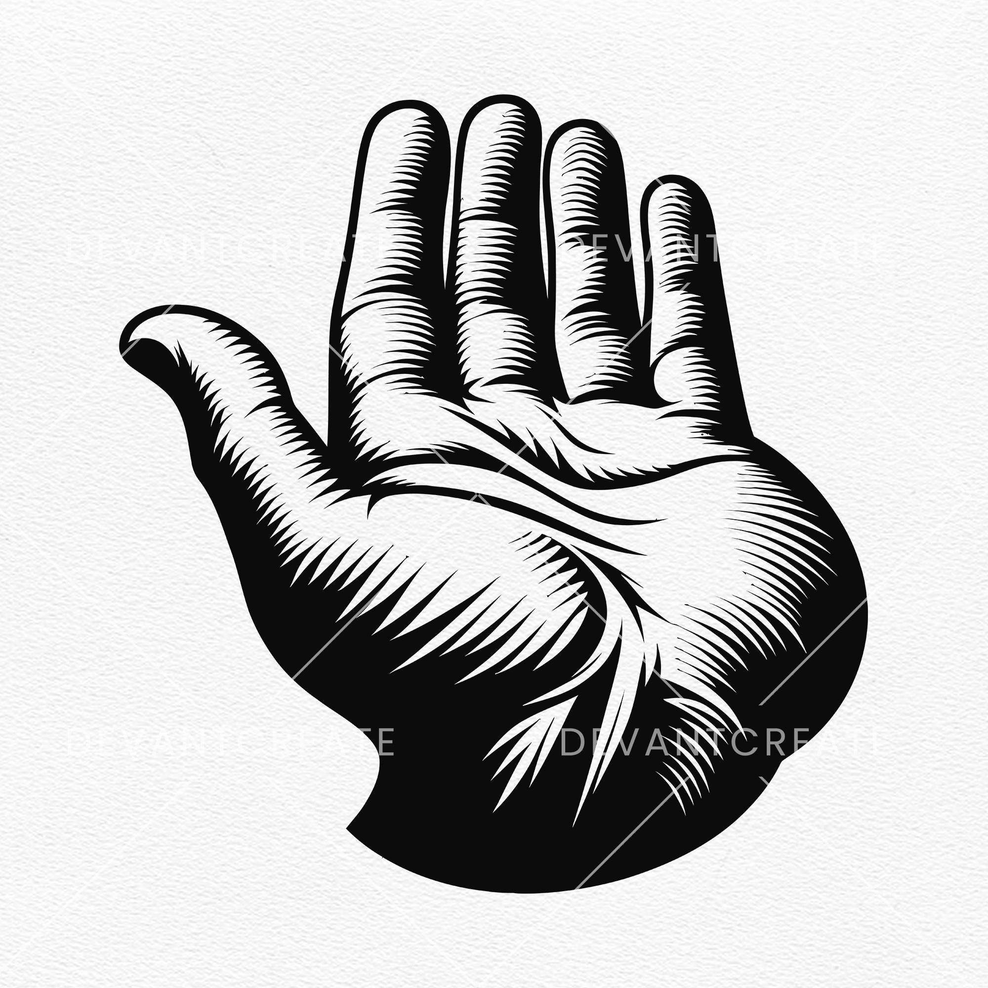 Hand Gesture SVG Bundle: Love, Rockstar, Silhouette Vector (digital ...