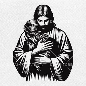 Jesus Hug SVG Bundle – Christian Clipart, Religious Silhouette Vector ...