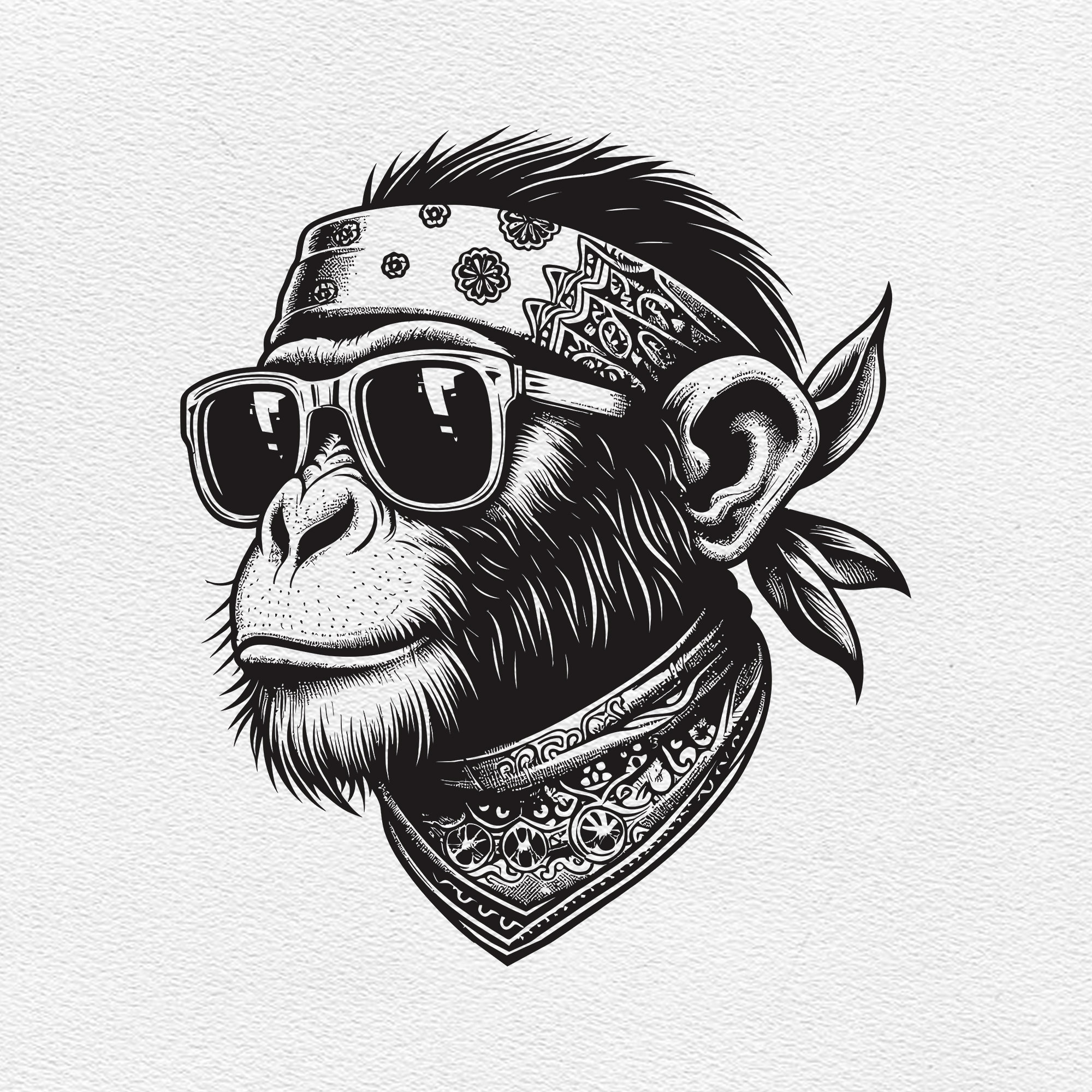 Monkey Rock Star SVG, Monkey Head Svg, Funky Monkey Svg, Cool Monkey ...