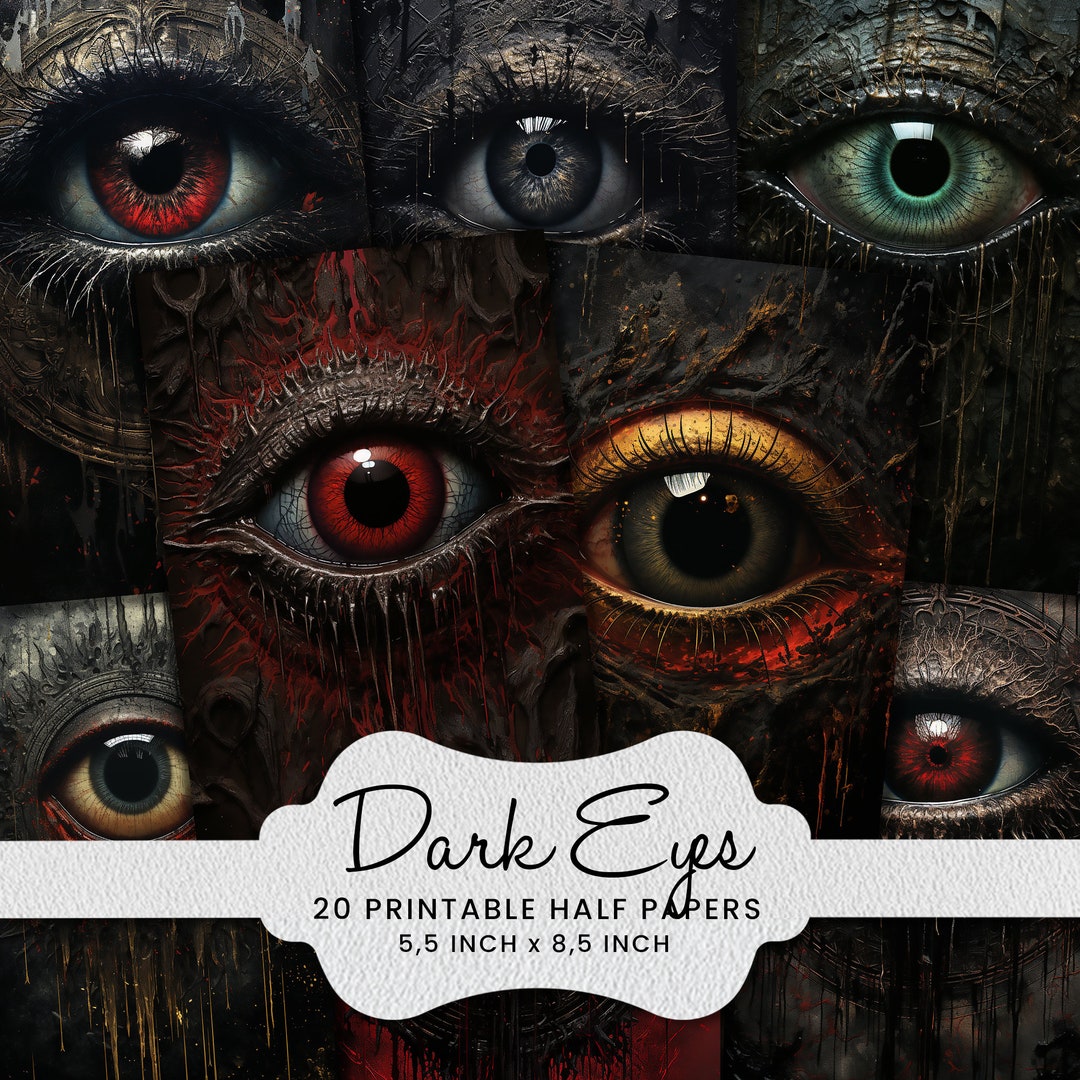 Dark Eye Junk Journal Paper: Gothic Collage, Scrapbook Supply (digital ...