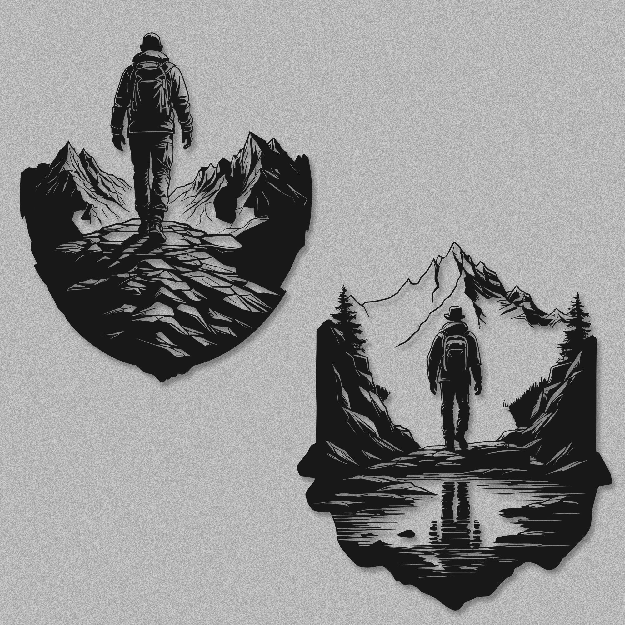 Mountain Hiking SVG, Hiking Man SVG, Hiking Clipart, Mountain SVG ...