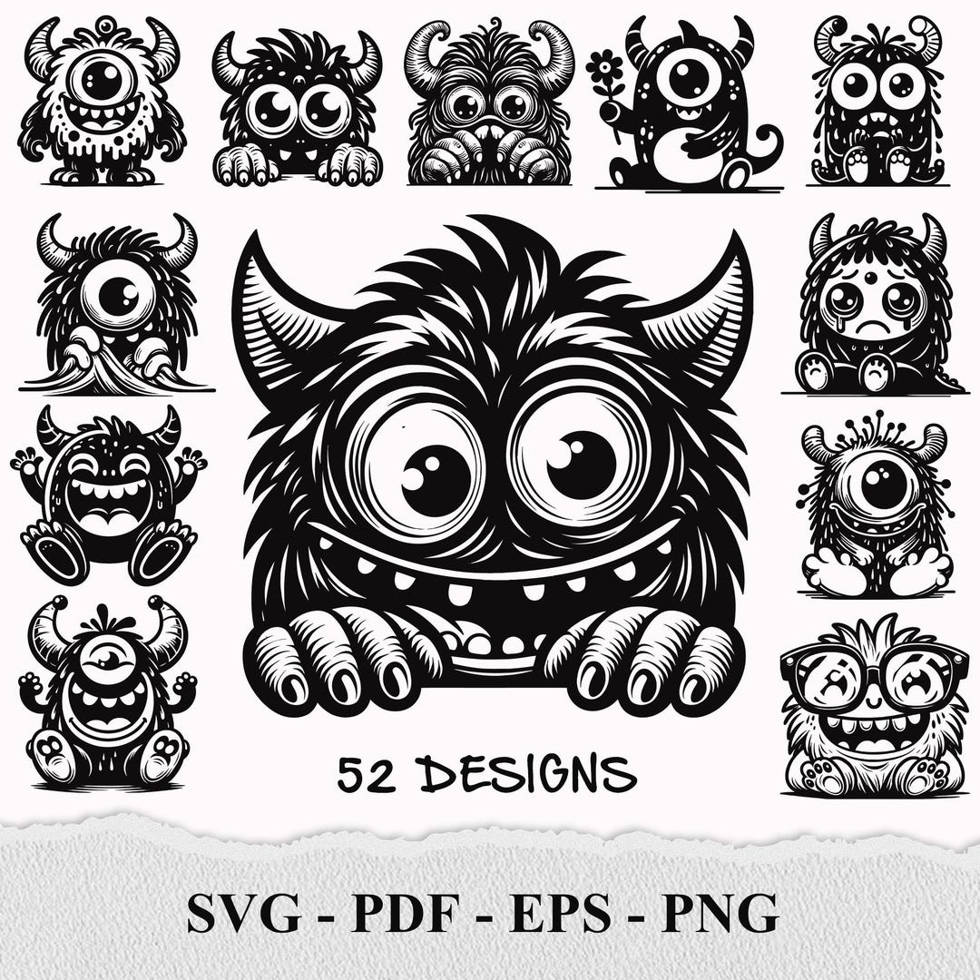 Cute Funny Monster SVG, Little Monster Svg, Cute Monster Face ...