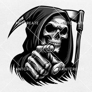 Grim Reaper Pointing Finger SVG, Ponting Finger SVG, Skeleton Pointing ...