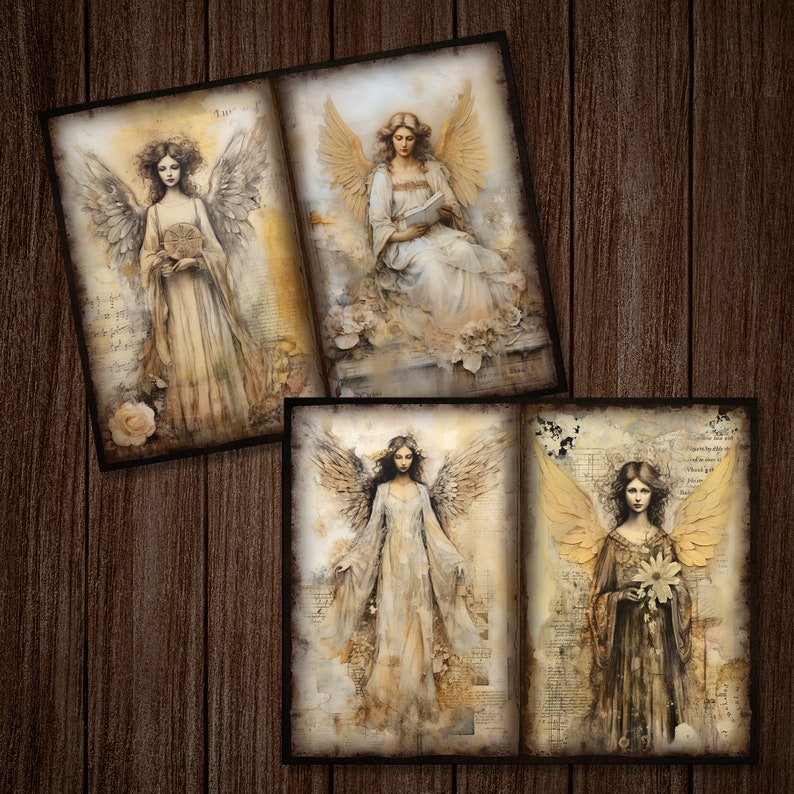 Beauty Angel Junk Journal Pages, Heavenly Angel, Angels Printable ...