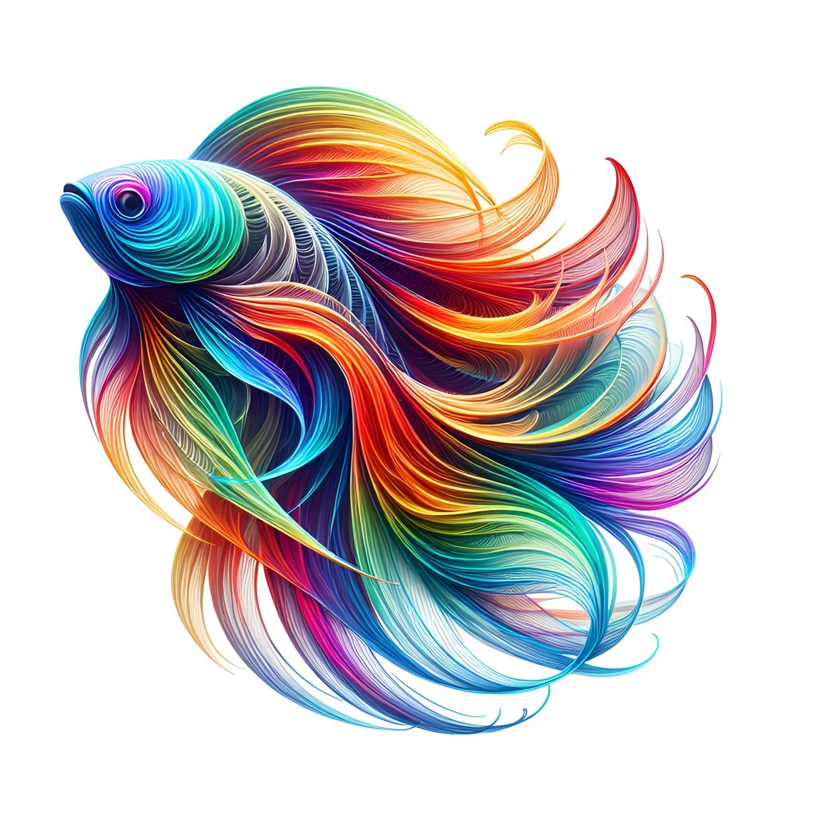 Beauty Fish Clipart, Majestic Fish, Vibrant Fish, Aquatic Life - Etsy