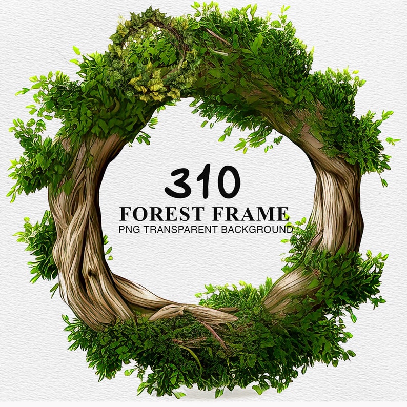 Forest Frame Clipart, 310 Floral Frame, Forest Watercolor, Roots Forest ...