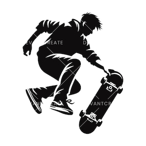 Skaterboarder SVG, Skater Svg, Skateboarding Silhouette SVG PNG Clipart ...