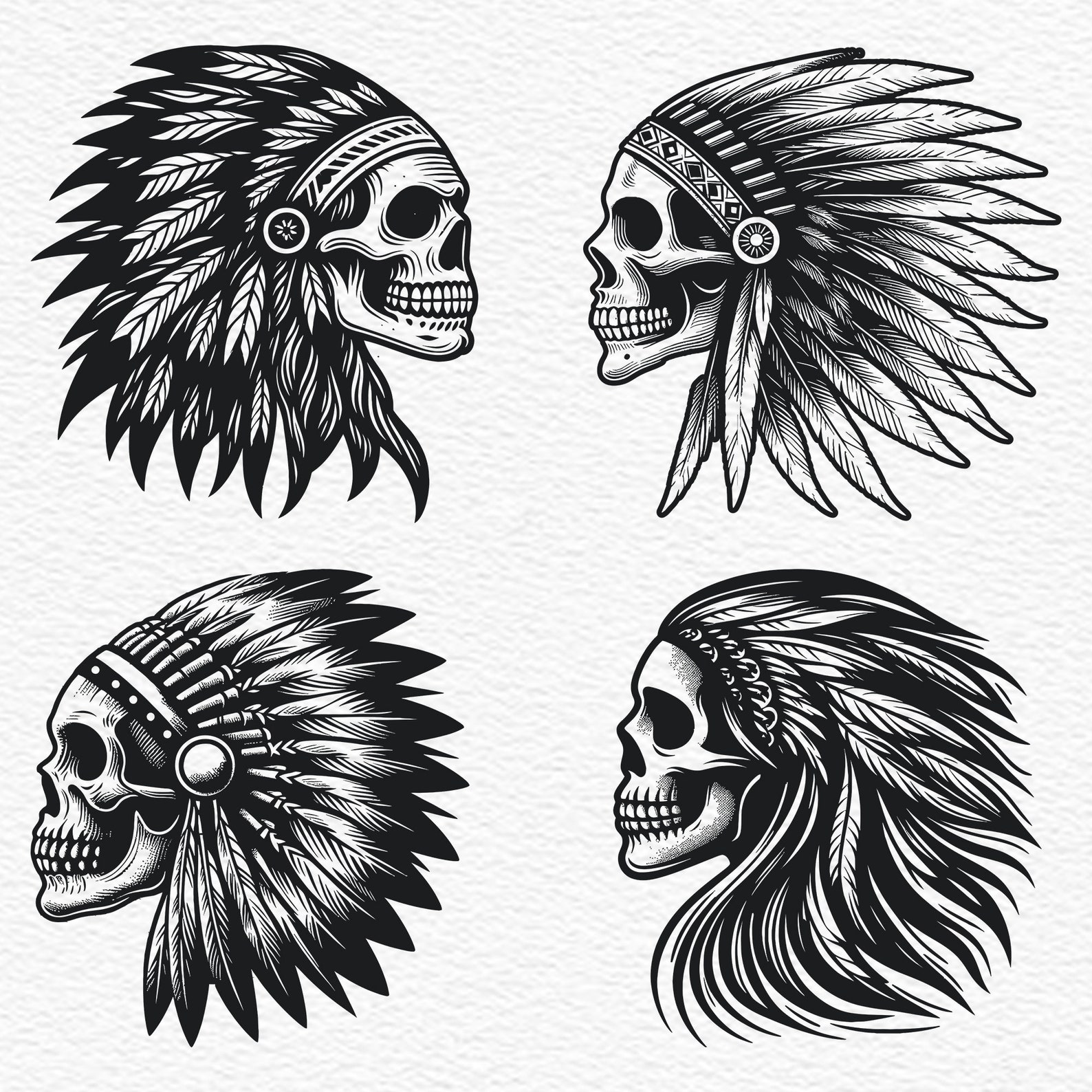 Native American Skull SVG, Native Head Skull Svg, Native Svg, Native ...