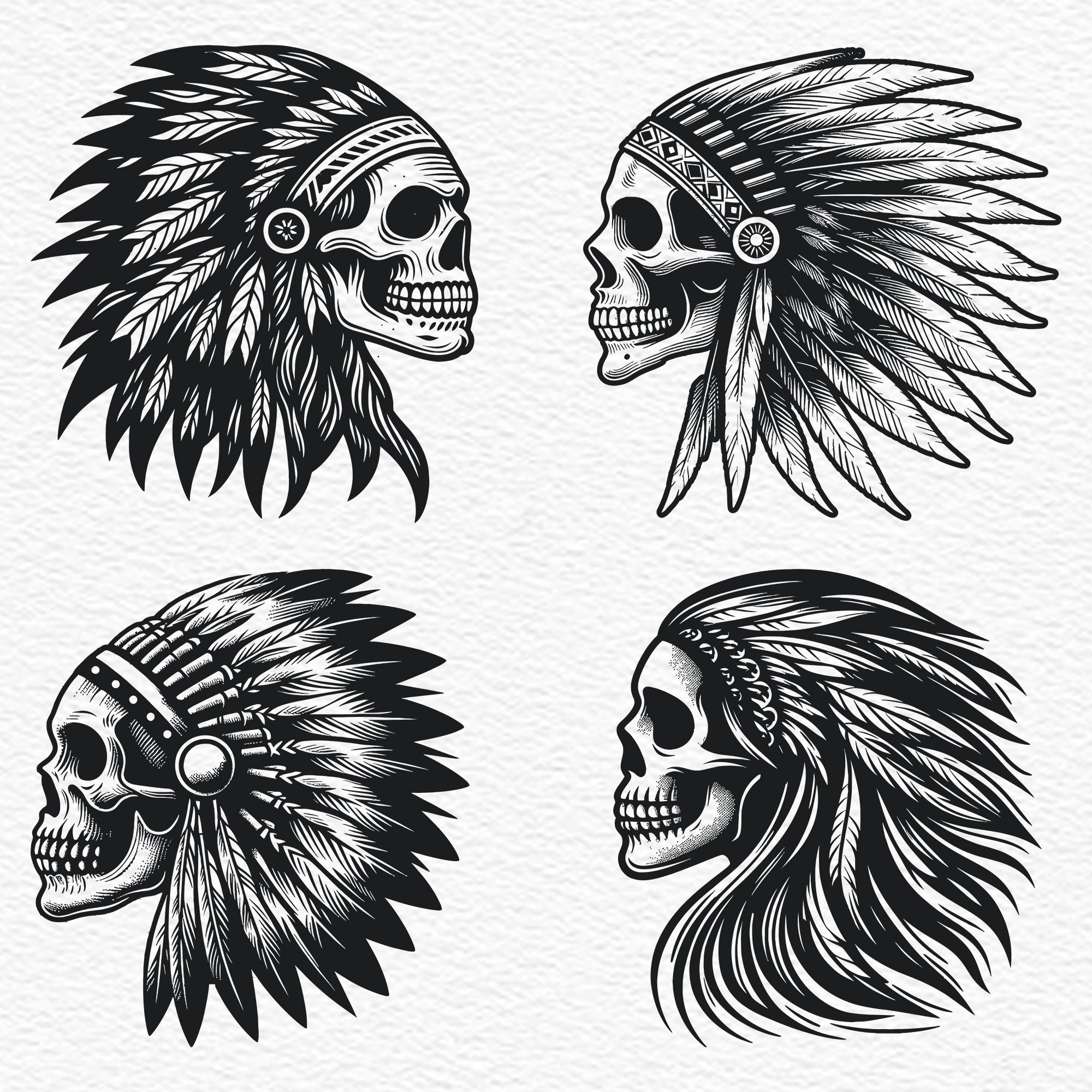 Native American Skull SVG, Native Head Skull Svg, Native Svg, Native ...