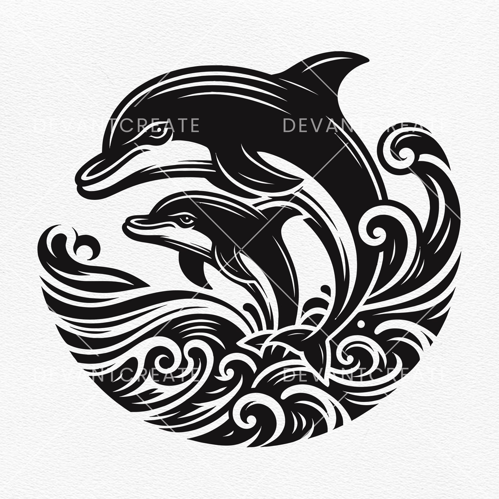 Dolphin SVG, Dolphin Bundle Svg, Dolphin Ocean Scene Svg, Dolphin ...