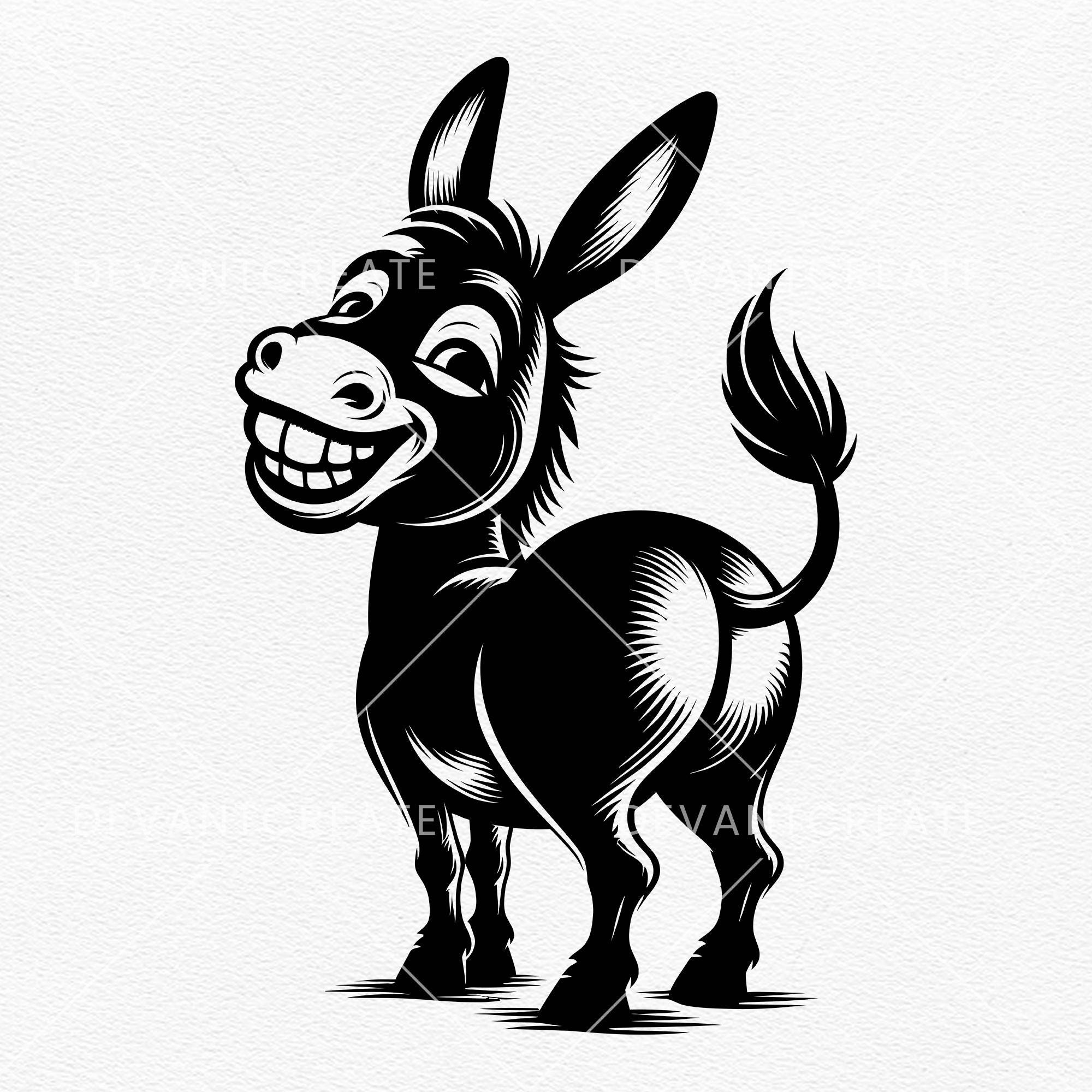 Donkey SVG, Funny Donkey SVG, Donkey Face, Donkey Head, Smile Donkey ...