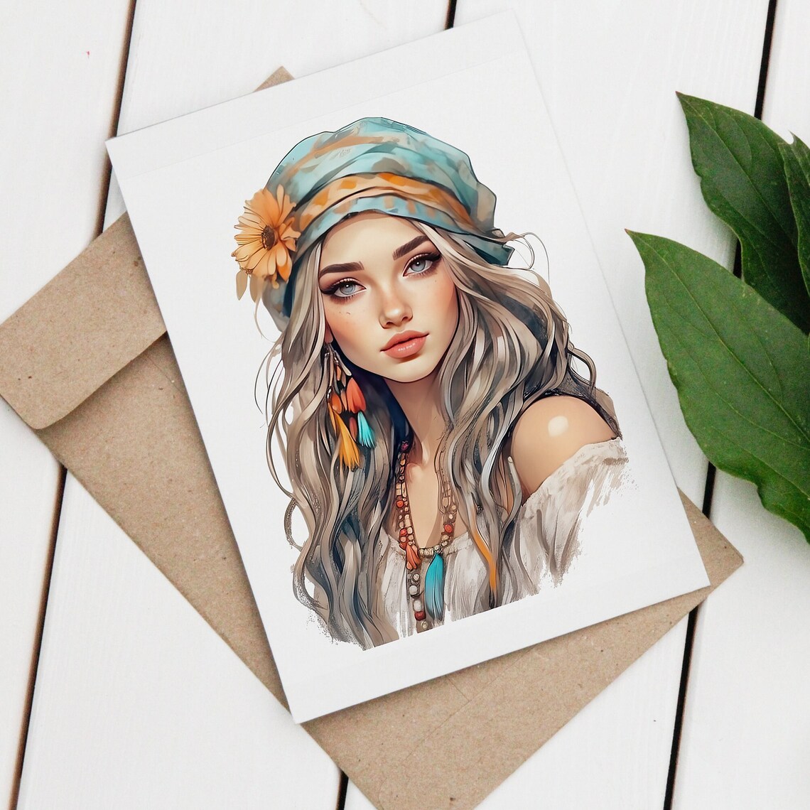 Boho Girls Clipart, Bohemian Girls, Boho Girls Printable Wall Art, Boho ...