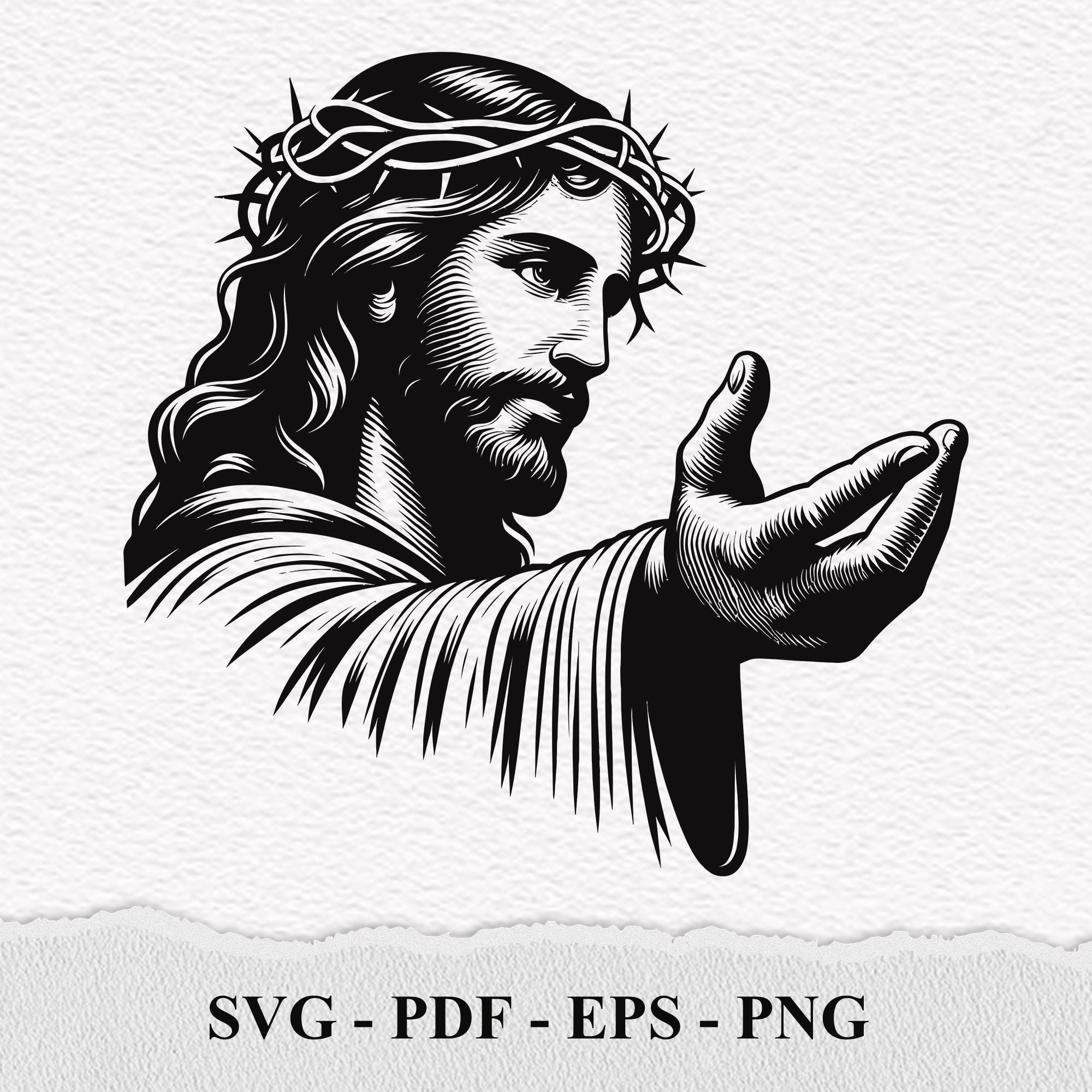 Jesus SVG, Jesus Face SVG, Christian SVG, Jesus Clipart Silhouette ...