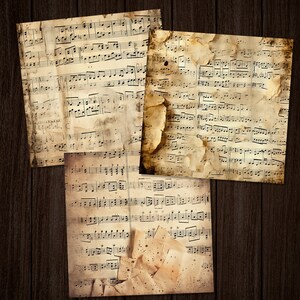 Old Sheet Music Textures: Printable Ephemera, Junk Journal Pages ...