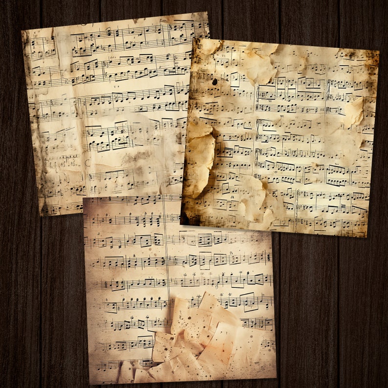 Old Sheet Music Printable Paper, Sheet Music Textures Printable ...