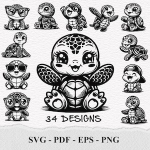 Cute Turtle SVG, Turtle SVG, Fun Funny Turtle, Adorable Turtle, Cute ...